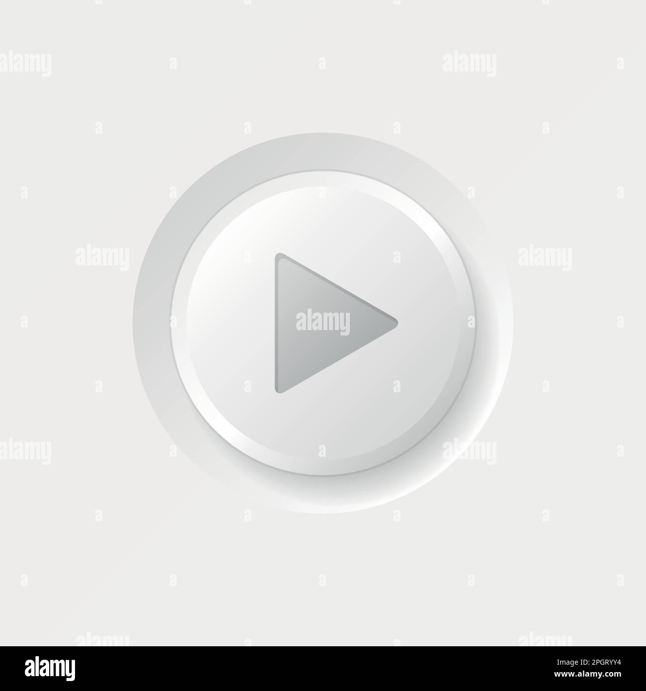 Play button icon in flat style. Media player vector illustration on isolated background. Video ...