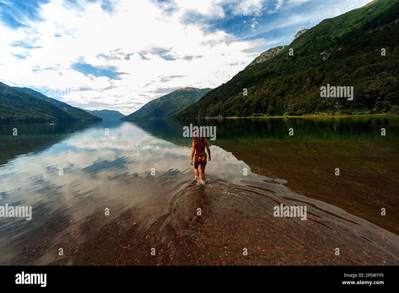 Traful Lake on the Seven Lakes Road, Ruta 40, Neuquén Province ...