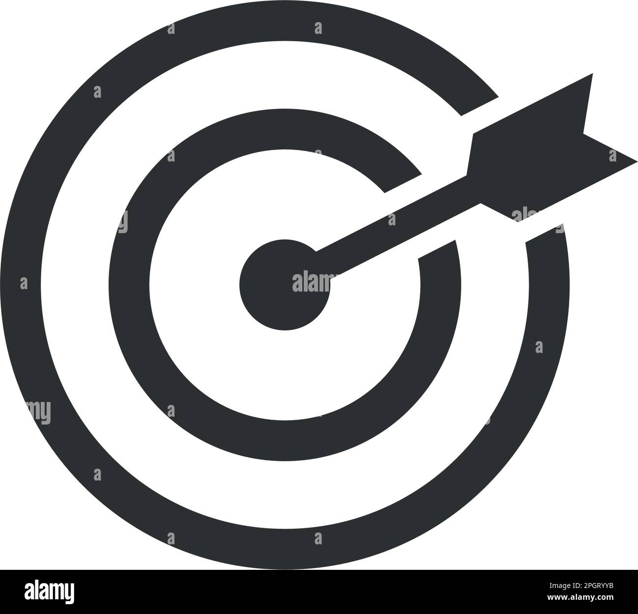 Archery target icon in flat style. Dartboard vector illustration on ...