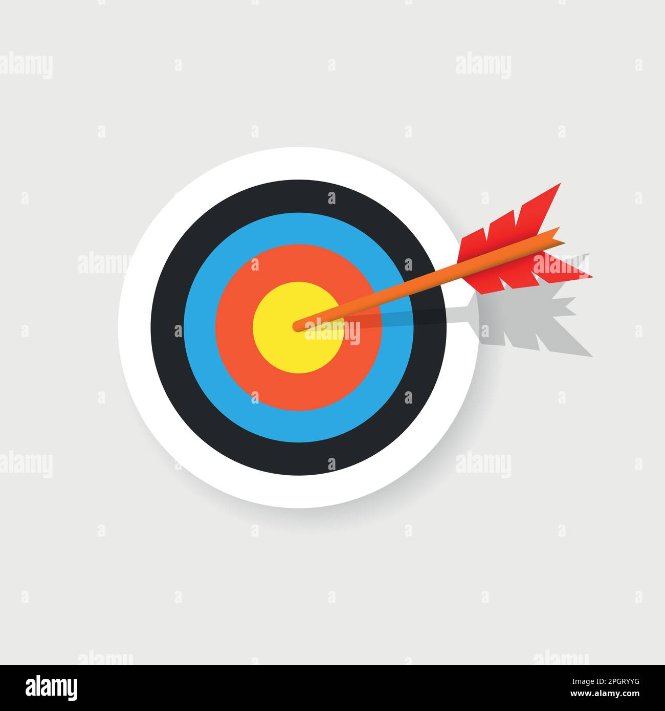 Archery target icon in flat style. Dartboard vector illustration on ...