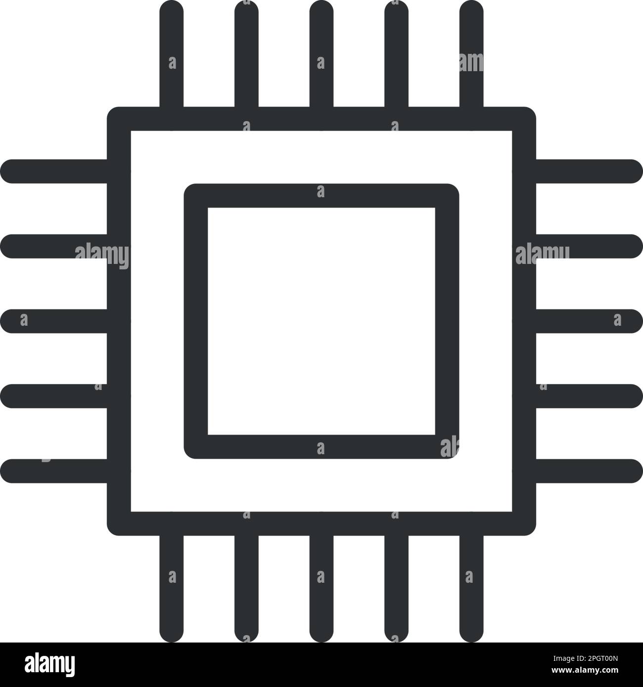 CPU for computer and smartphone icon in flat style. Processor chipset vector illustration on ...