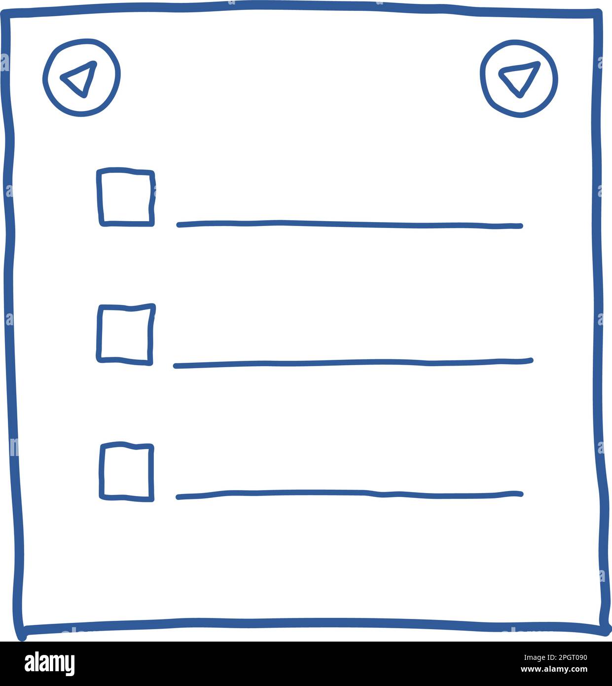 Hand drawn memo paper sheet icon in flat style. Sticky note vector ...