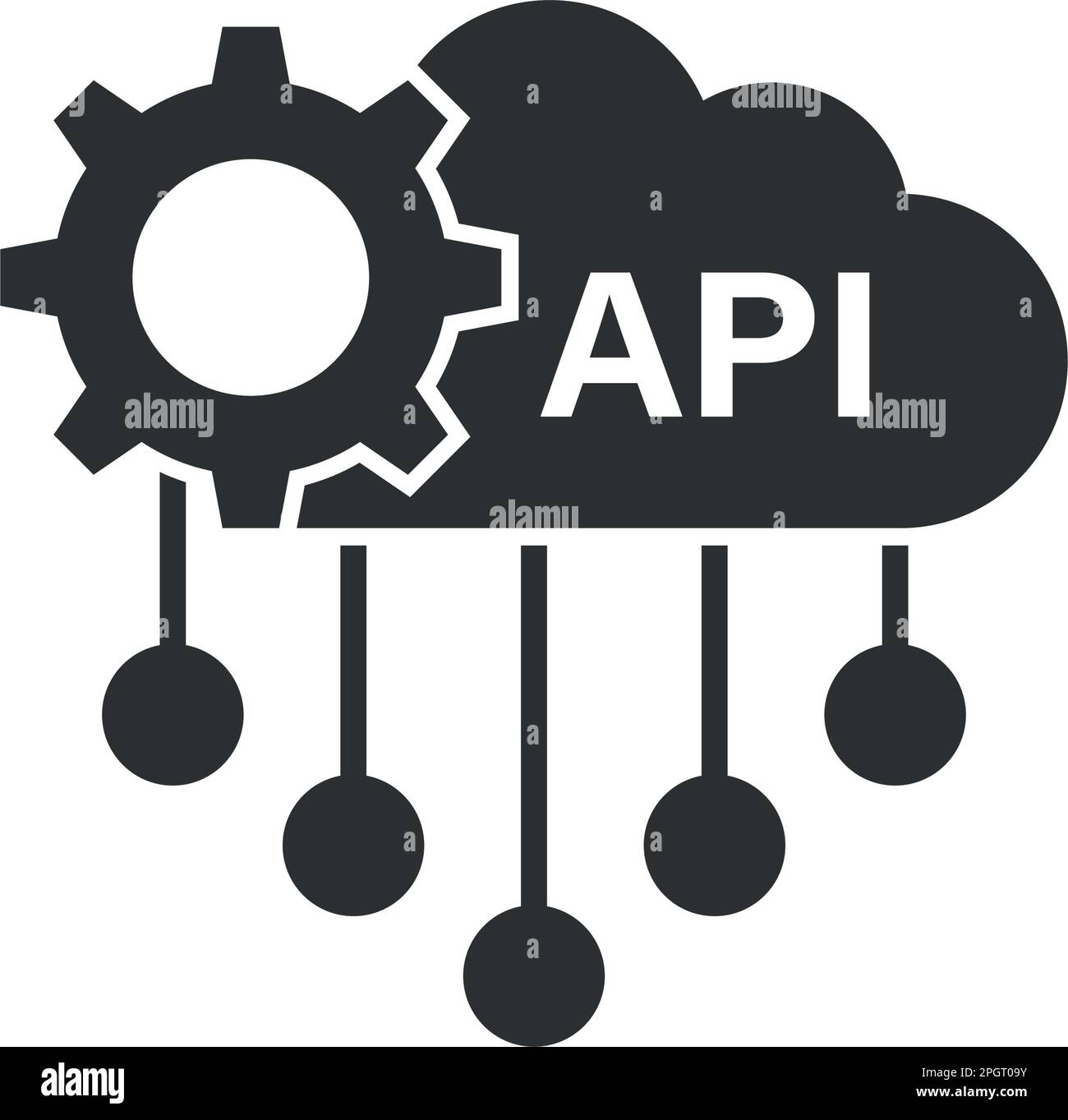 API icon in flat style. Software integration vector illustration on ... API icon in flat style. Software integration vector illustration on ...