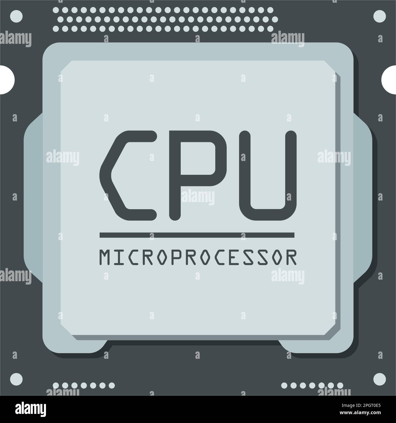 CPU for computer and smartphone icon in flat style. Processor chipset ...