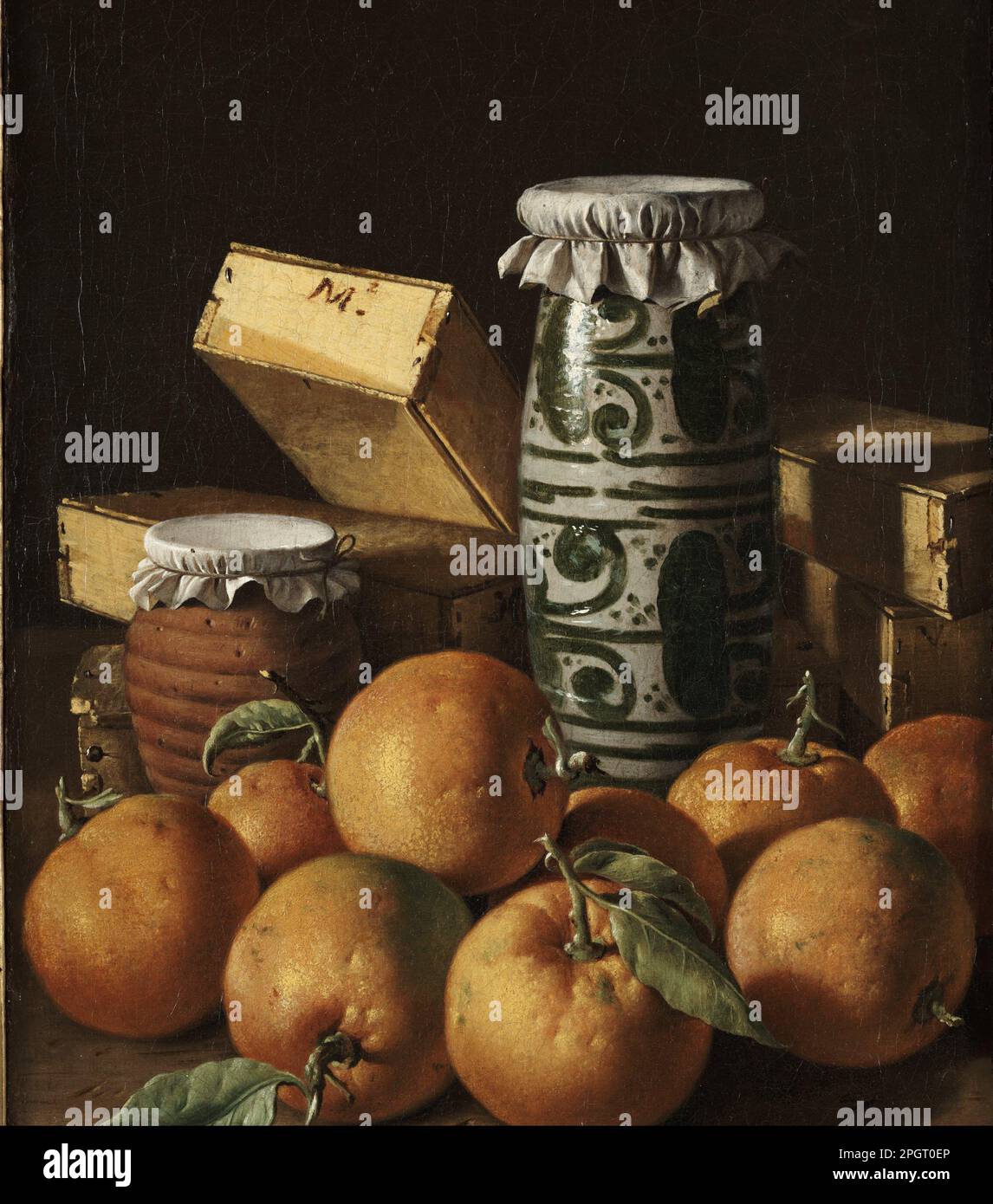 Still Life with Oranges, Jars, and Boxes of Sweets circa 1760 by Luis ...