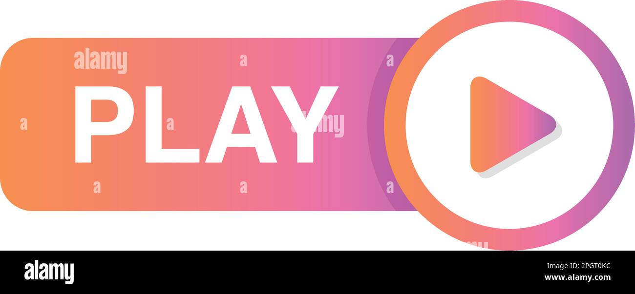 Play button icon in flat style. Media player vector illustration on isolated background. Video ...