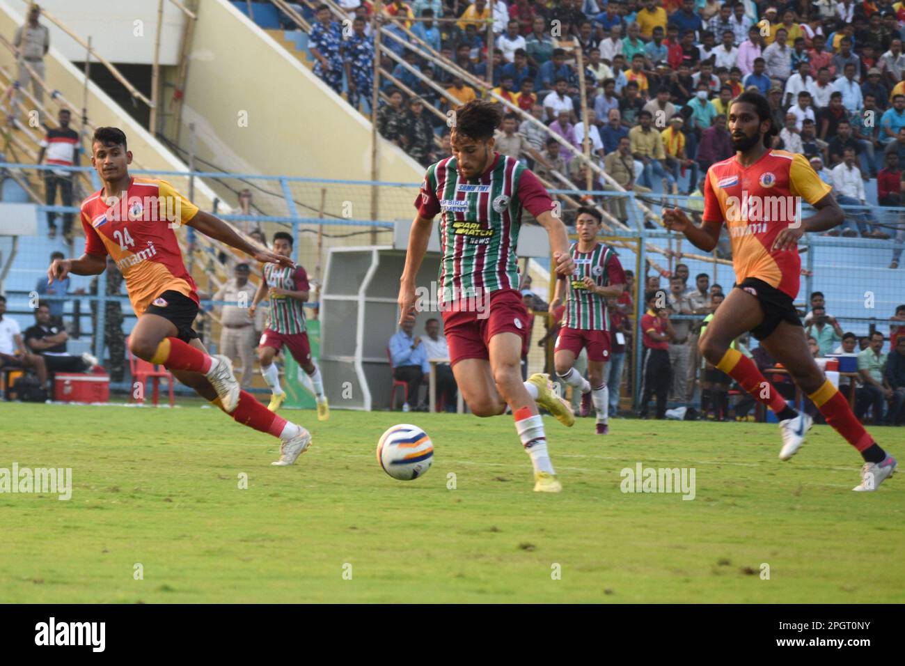 Kolkata, West Bengal, India. 24th Mar, 2023. ATK Mohun Bagan shares one point with Emammi East ...