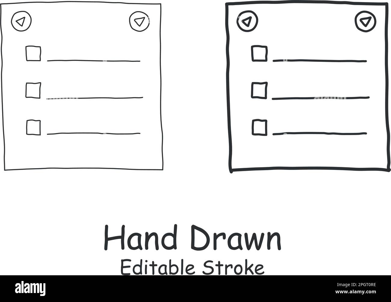 Hand drawn memo paper sheet icon in flat style. Sticky note vector ...