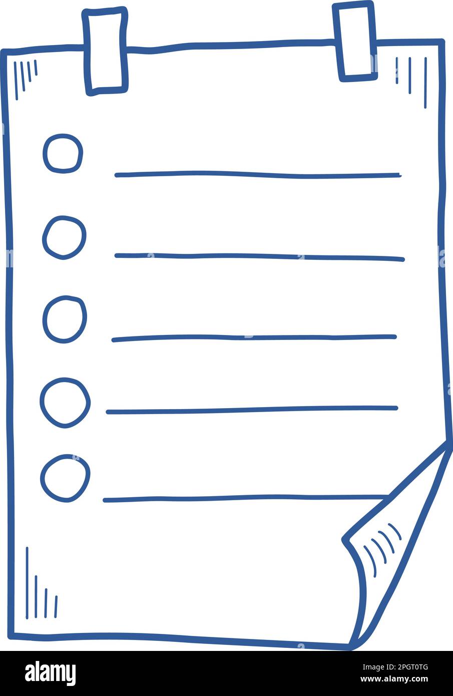 Hand drawn memo paper sheet icon in flat style. Sticky note vector ...