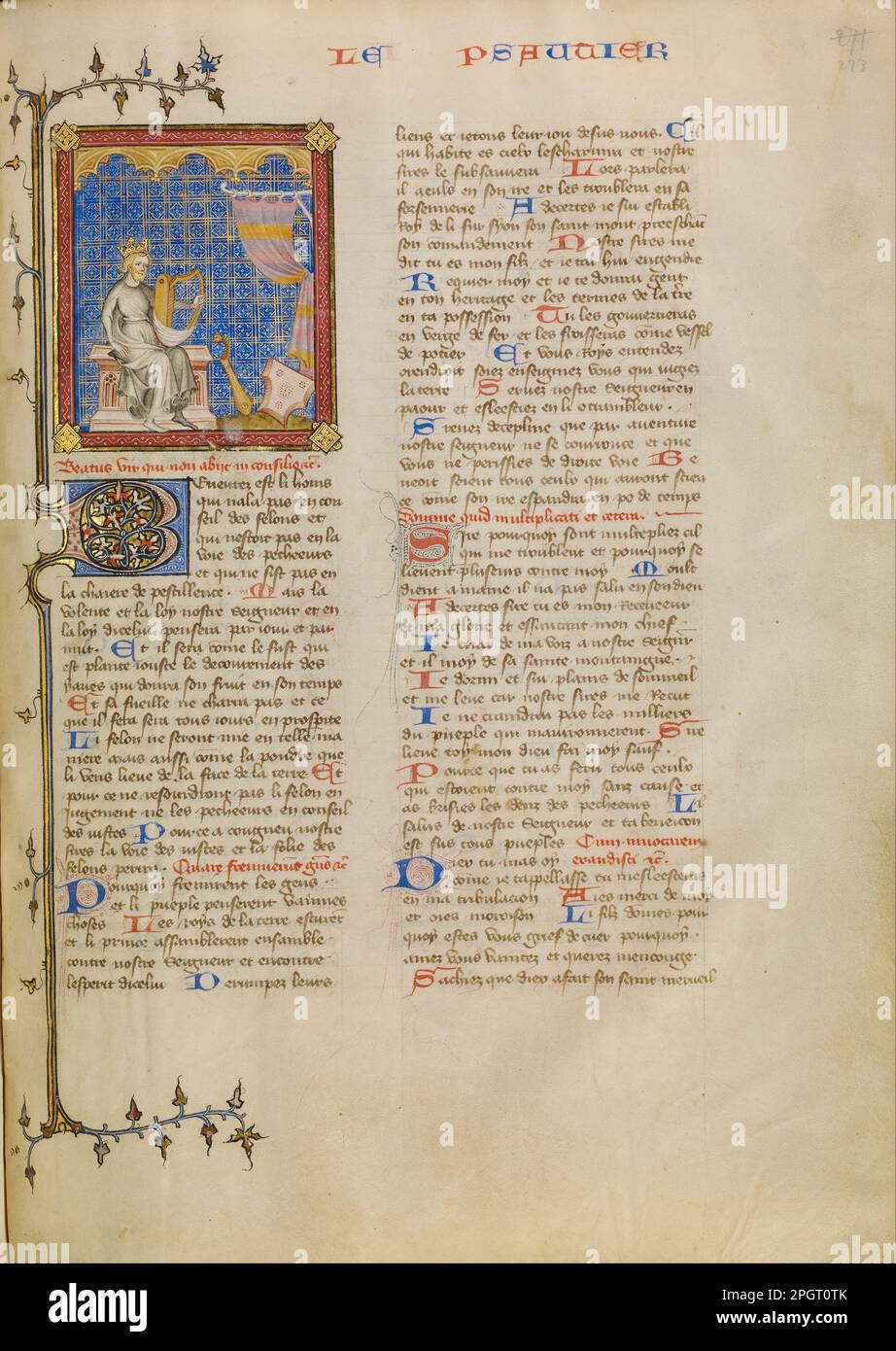 David with Musical Instruments about 1360 - 1370 by Master of Jean de ...