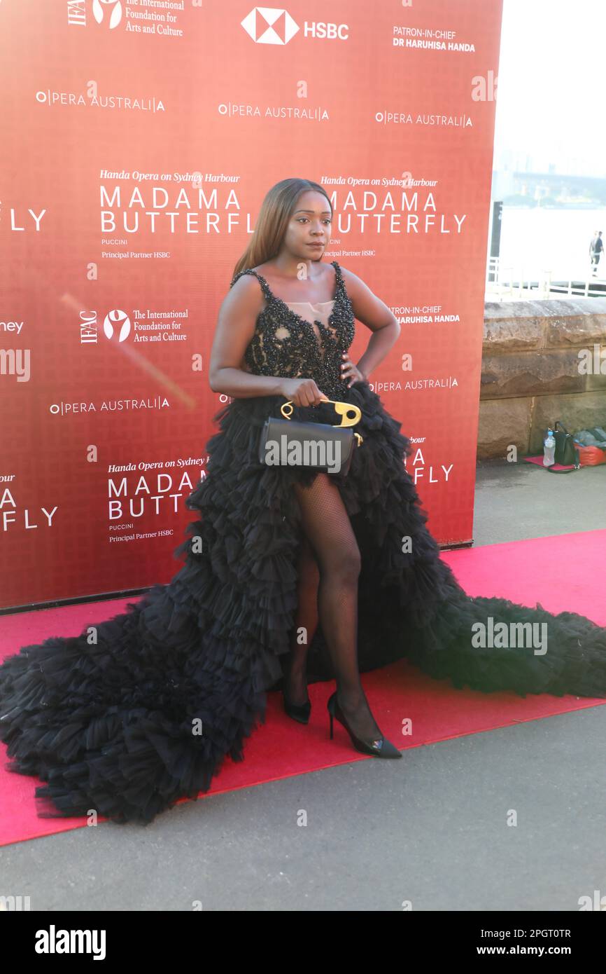 Sydney, Australia. 24th March 2023. Suzan Mutesi arrives on the red ...