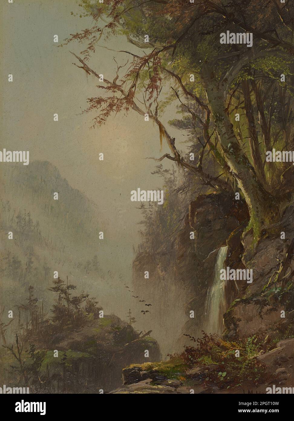 Waterfall in the Mountains 1859 by James McDougal Hart Stock Photo - Alamy