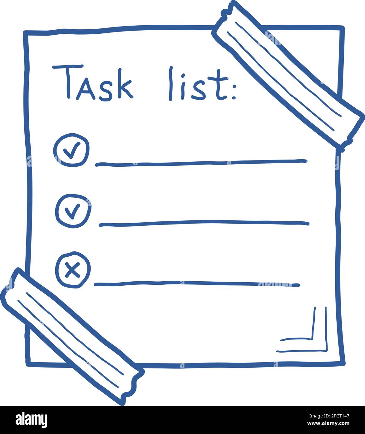 Hand drawn memo paper sheet icon in flat style. Sticky note vector ...