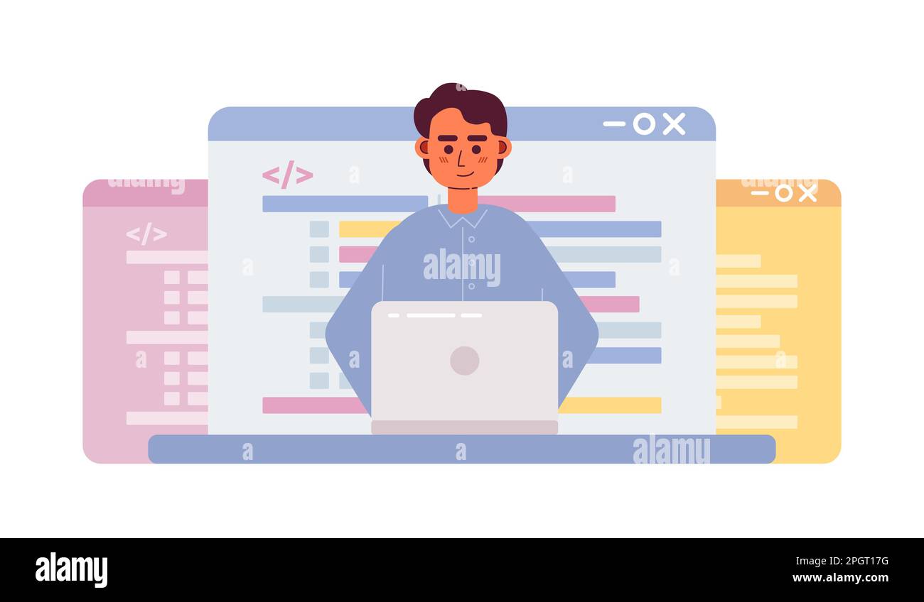 Coding career flat concept vector spot illustration Stock Vector Image ...