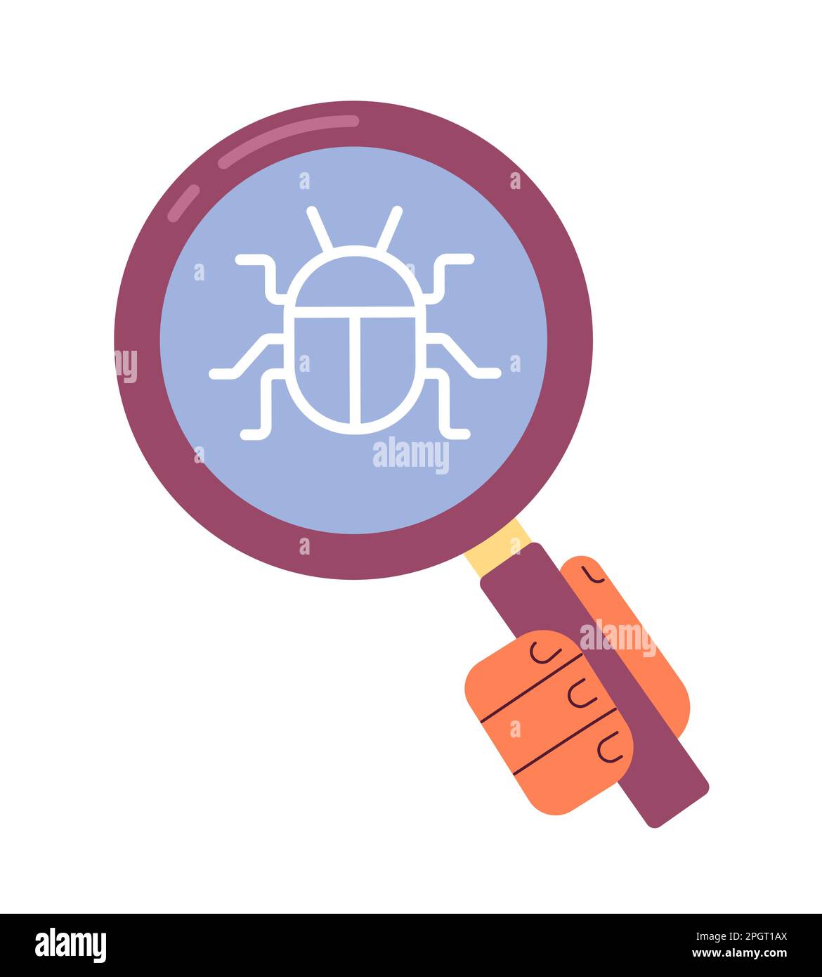 Finding bugs in code flat concept vector spot illustration Stock Vector ...