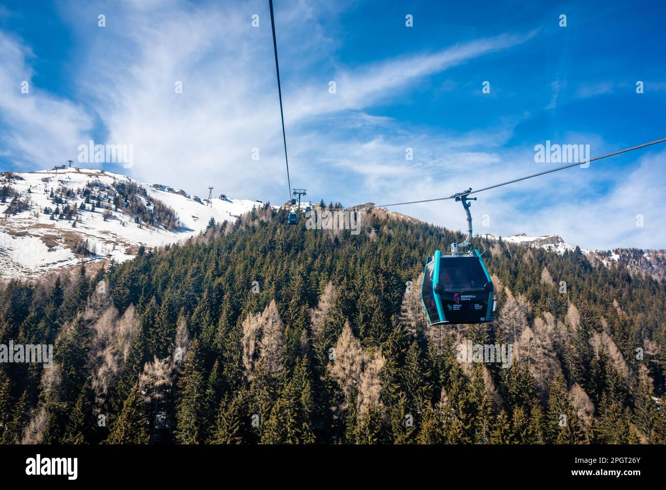 Cable car up the Bucegi Mountains, Romania Stock Photo - Alamy