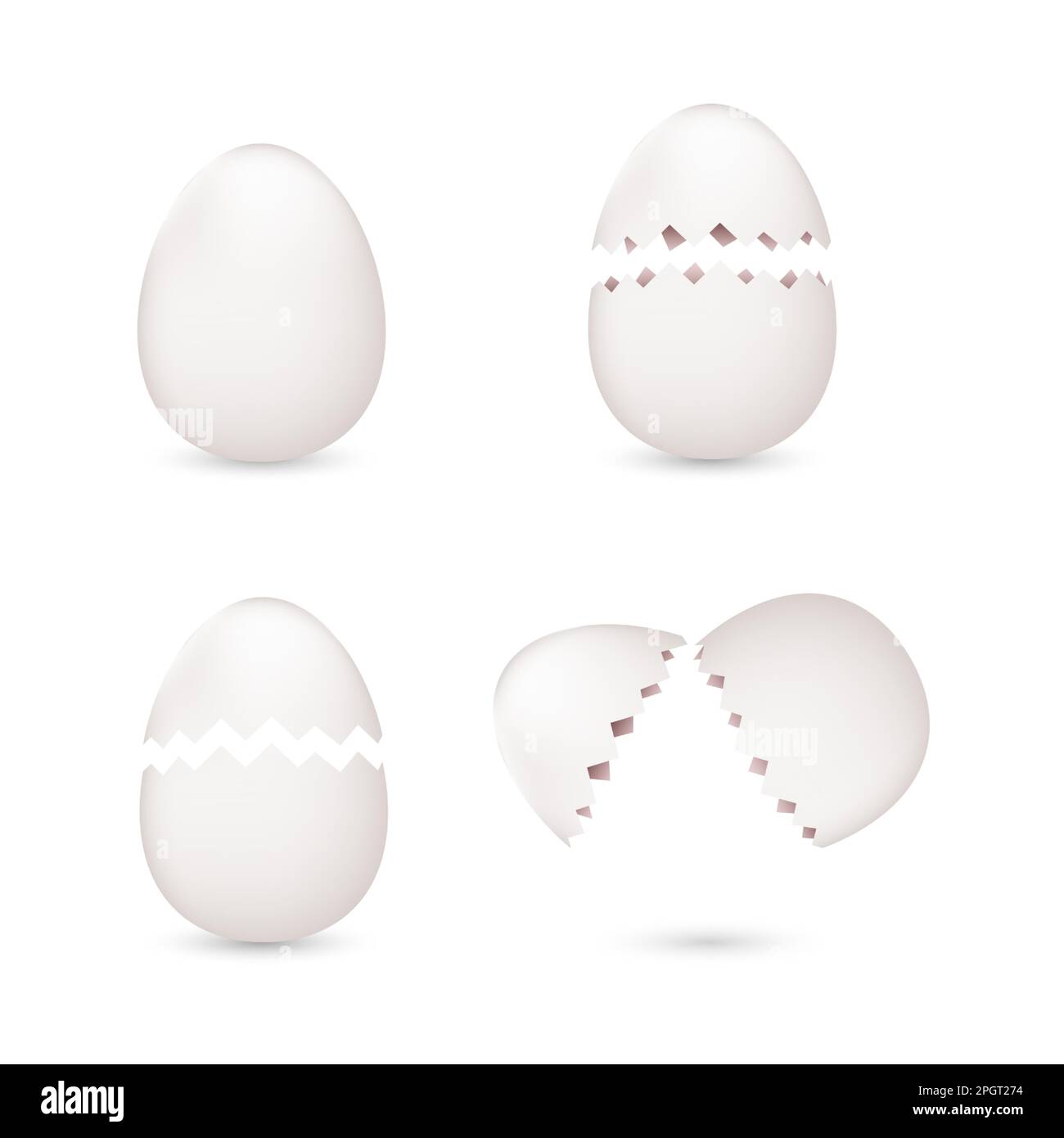 White cracked realistic 3D eggs set Stock Vector Image & Art - Alamy