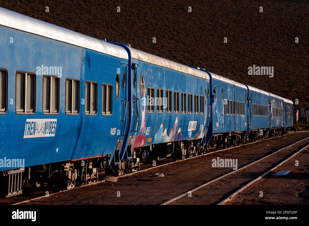 The famous Tren de Las Nubes stationed at the Railway Station of San ...