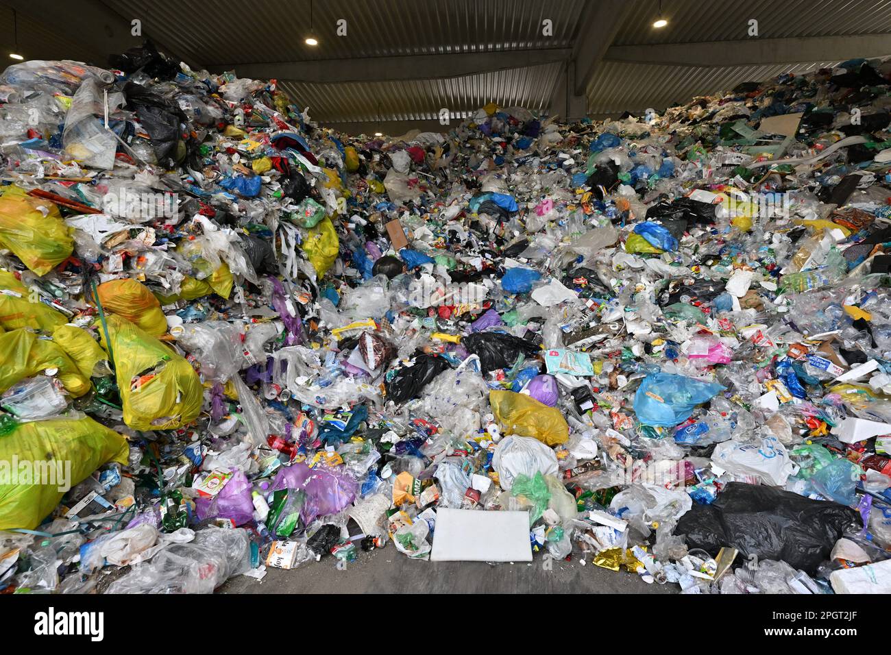 Opening of sorting line for paper, plastics and metal containers, on ...