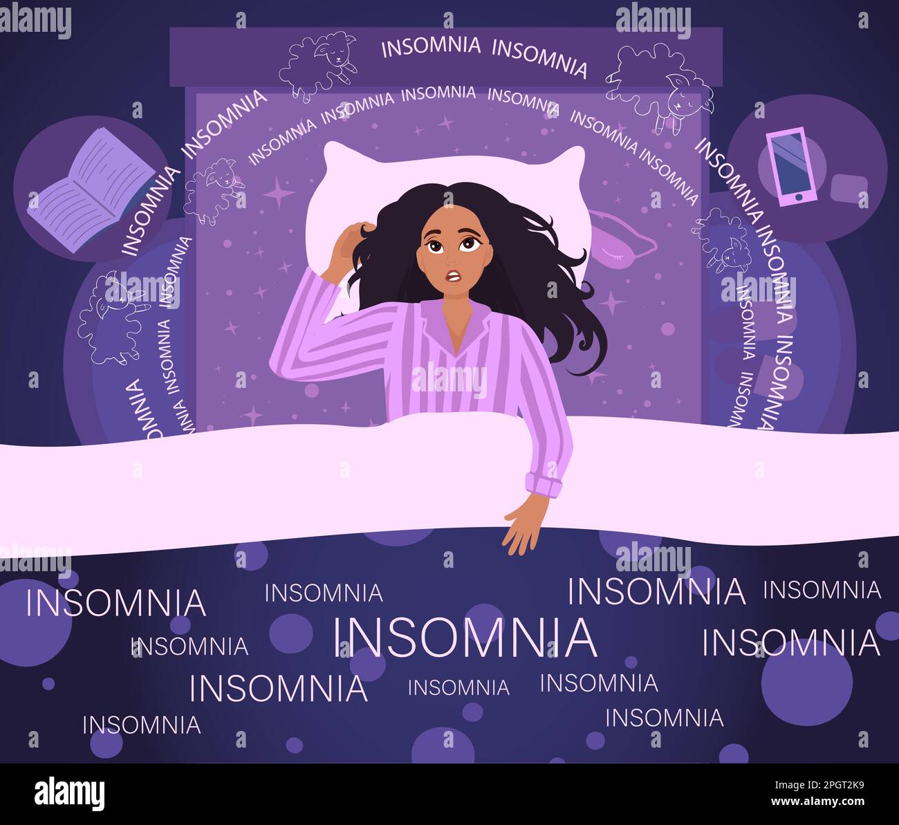 Woman suffers from insomnia, sleeping problem Stock Vector Image & Art ... Woman suffers from insomnia, sleeping problem Stock Vector Image & Art ...