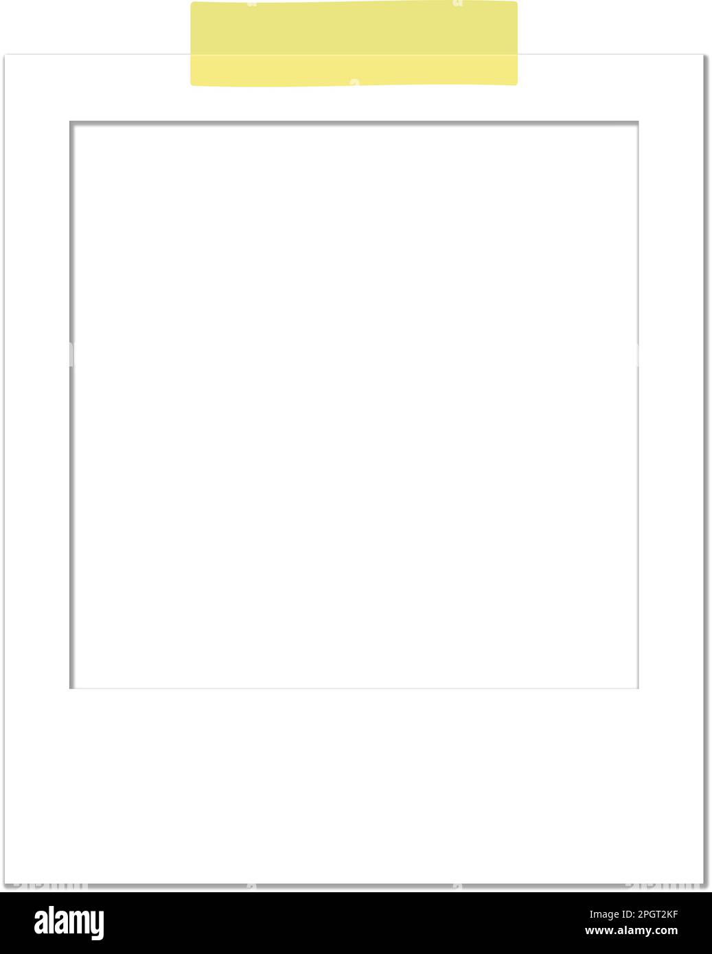 Blank instant photo frame template with adhesive tape. Vector ...