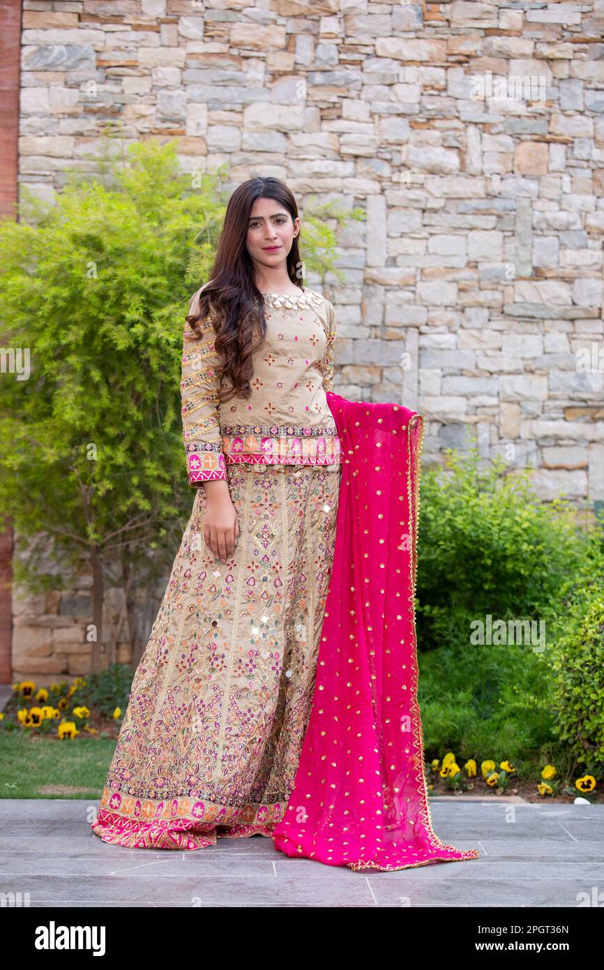 Islamabad, Pakistan, 15th March, 2023. Female model posing outdoors ...