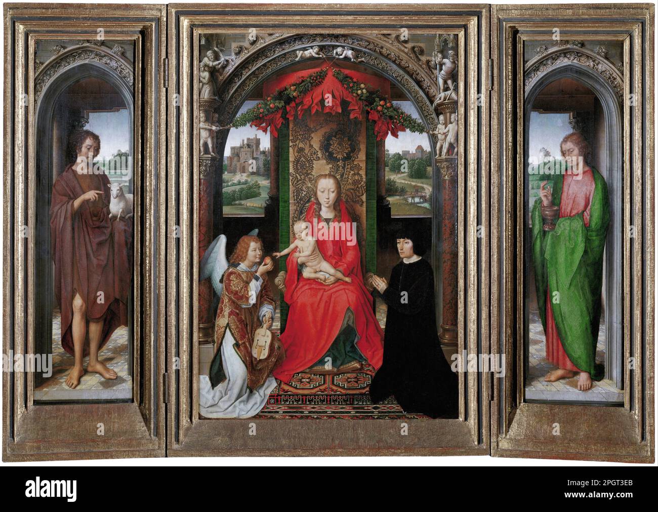 Small Triptych of St. John the Baptist (1485 - 1490) by Hans Memling Stock Photo - Alamy