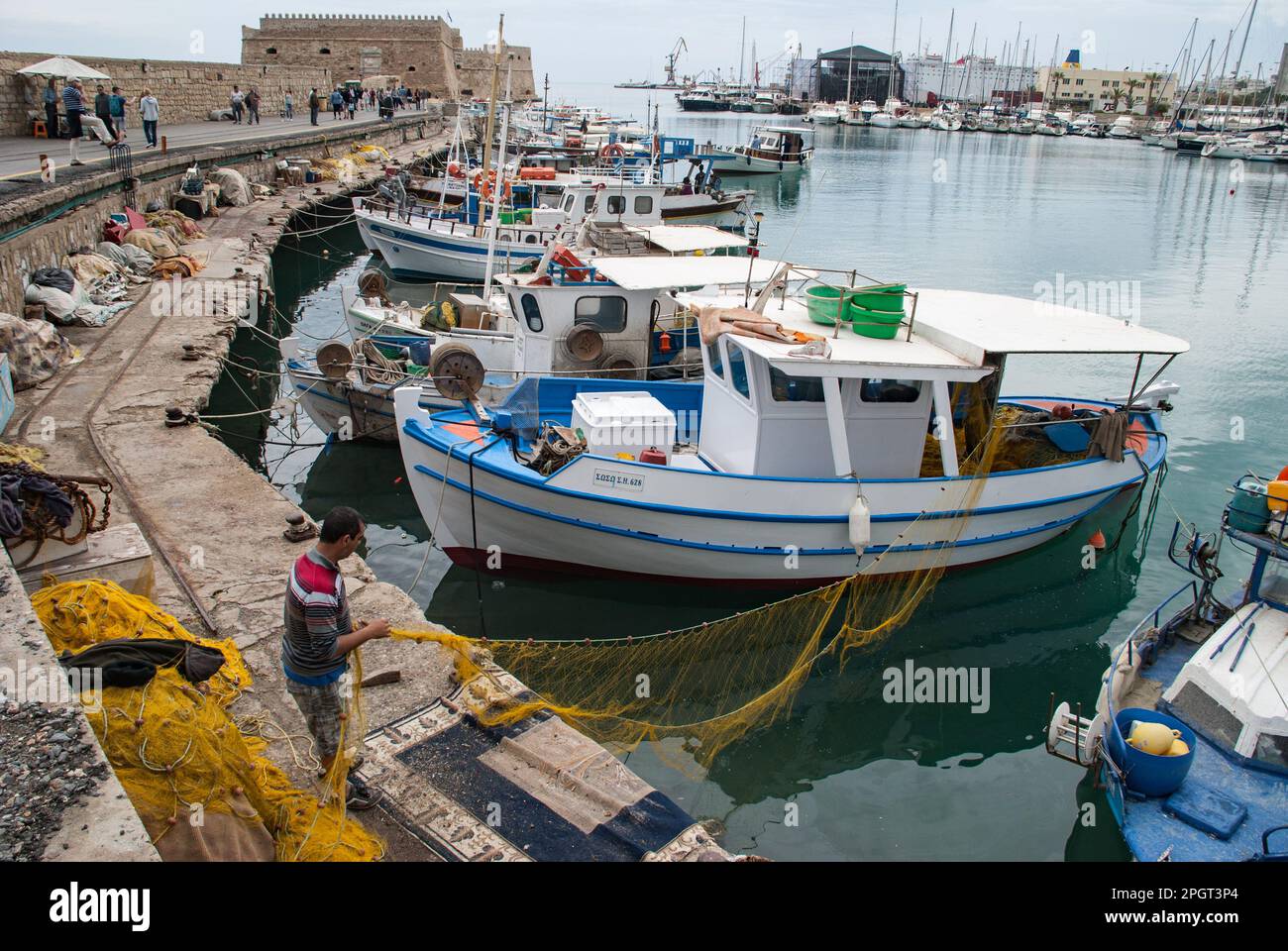 Harbour activity heraklion island of crete hi-res stock photography and ...