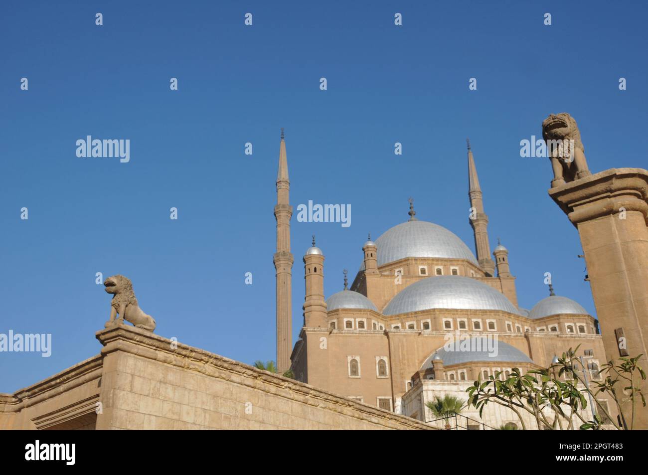 View of the dome and minarets of the main mosque of the citadel of ...