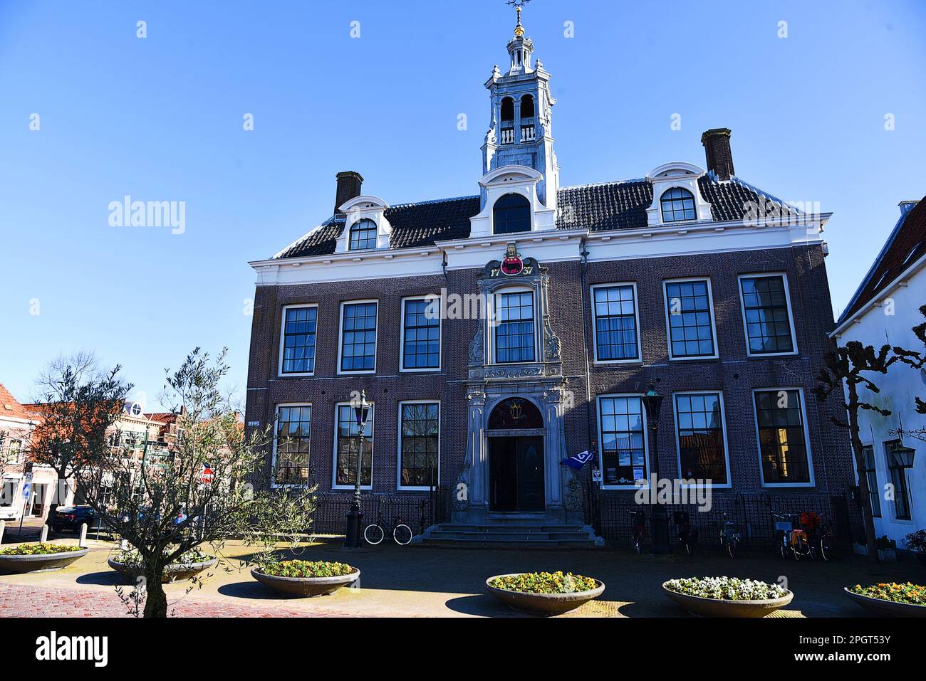 Edam, Netherlands. February 2023. The old town hall of Edam. High ...