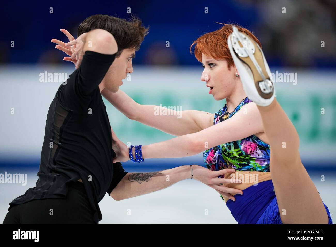 Saitama, Japan. 24th Mar, 2023. Evgeniia Lopareva (R)/Geoffrey Brissaud ...