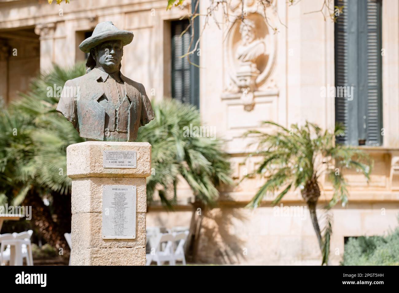 Sculpture of Alvaro Domecq, founder of the Royal Andalusian School of ...