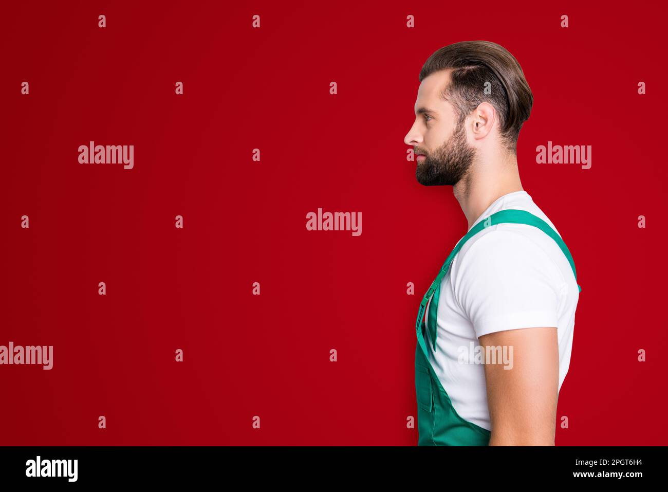 Profile side view portrait with copyspace, empty place for ...