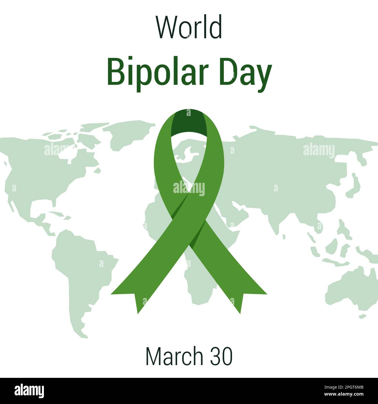 World bipolar day on March 30 concept. Vector illustration of world map ...