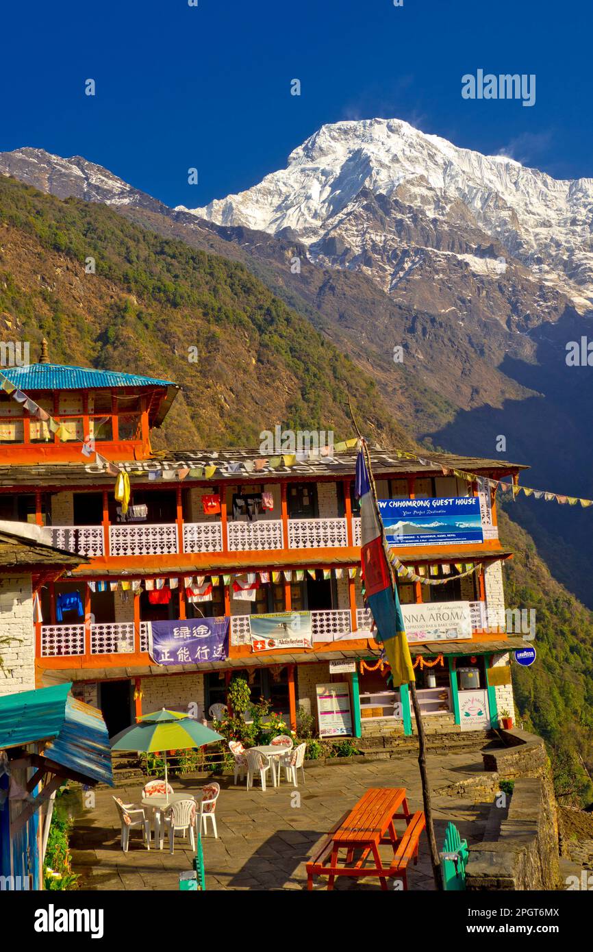 Rest Area, Small Village, Guest House, Annapurna Range, Trek to ...