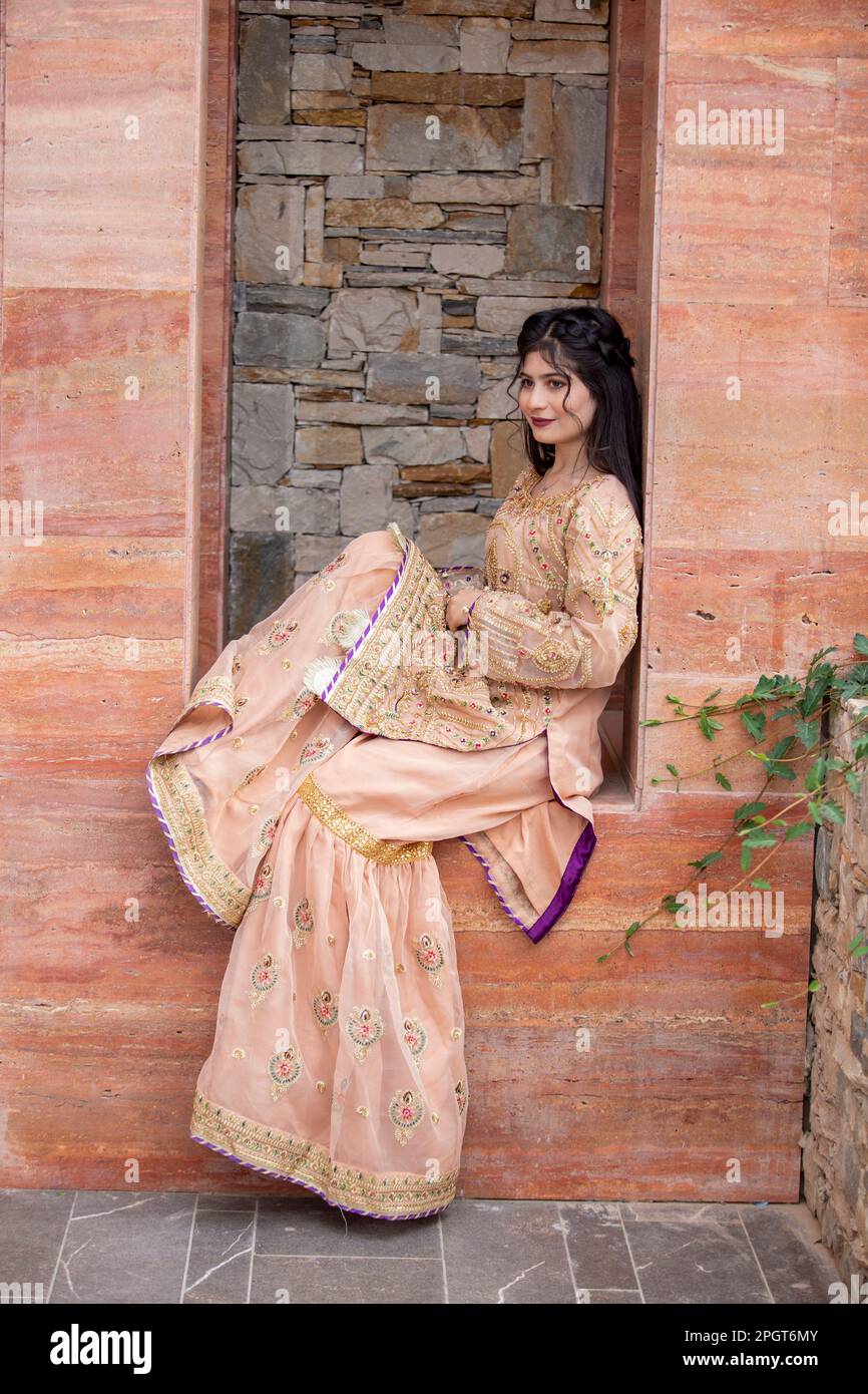 Islamabad, Pakistan, 15th March, 2023. Female model posing outdoors ...