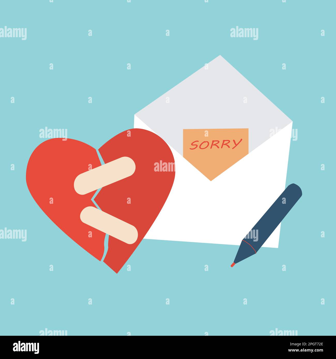 The concept of reconciliation day heart and mail Stock Vector Image ...