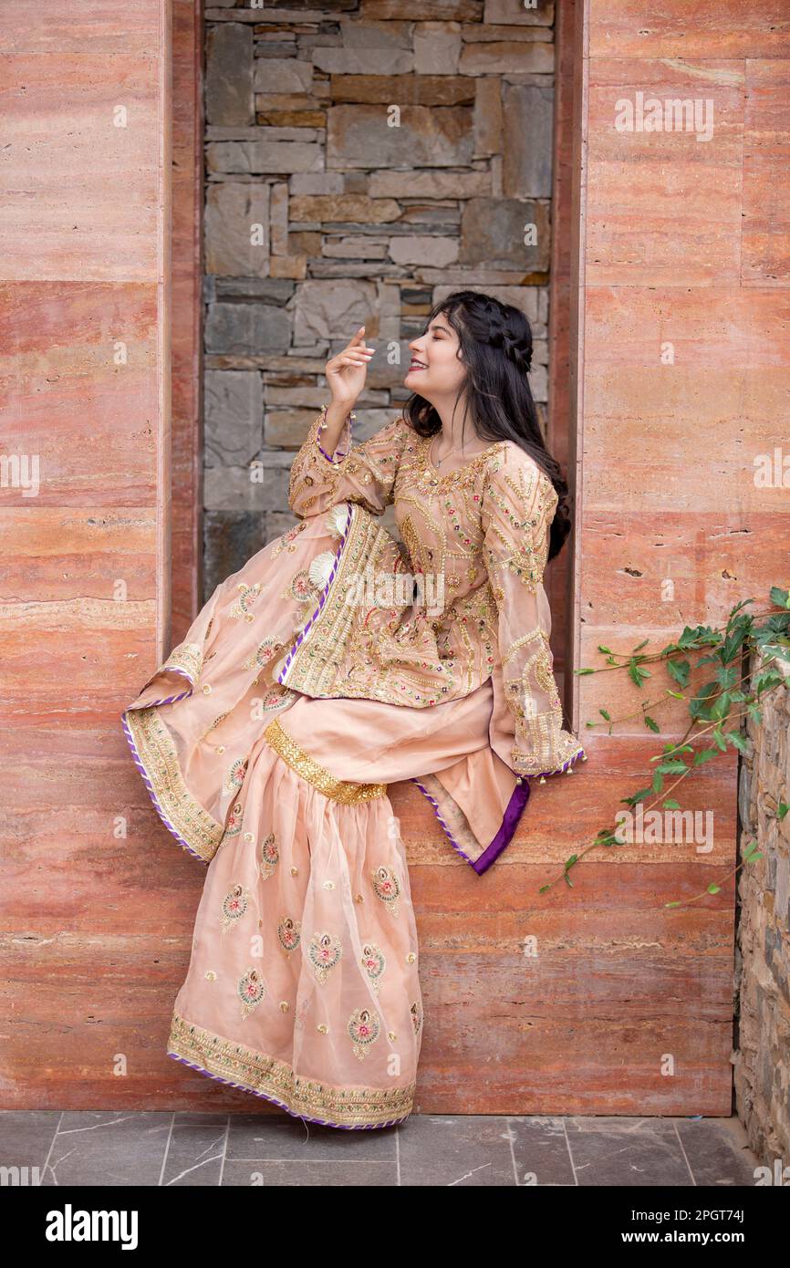 Islamabad, Pakistan, 15th March, 2023. Female model posing outdoors ...