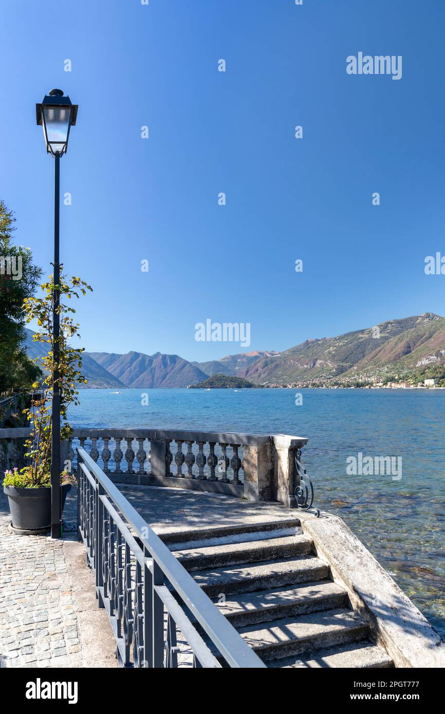 ornamental balustrade and lamp post leading to boat landing on the ...