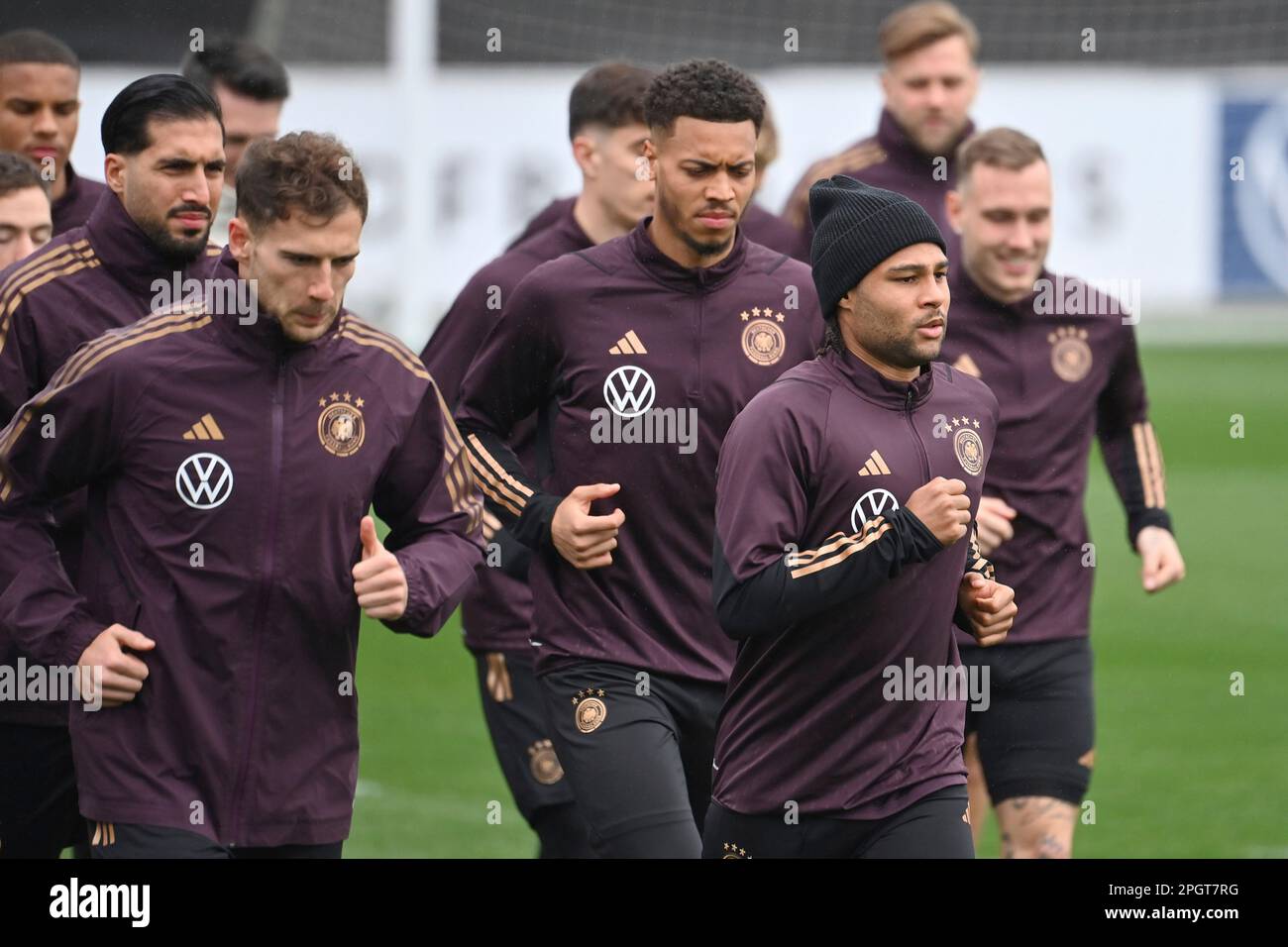 Frankfurt. Germany, March 24th, 2023 front from left: Leon GORETZKA ...
