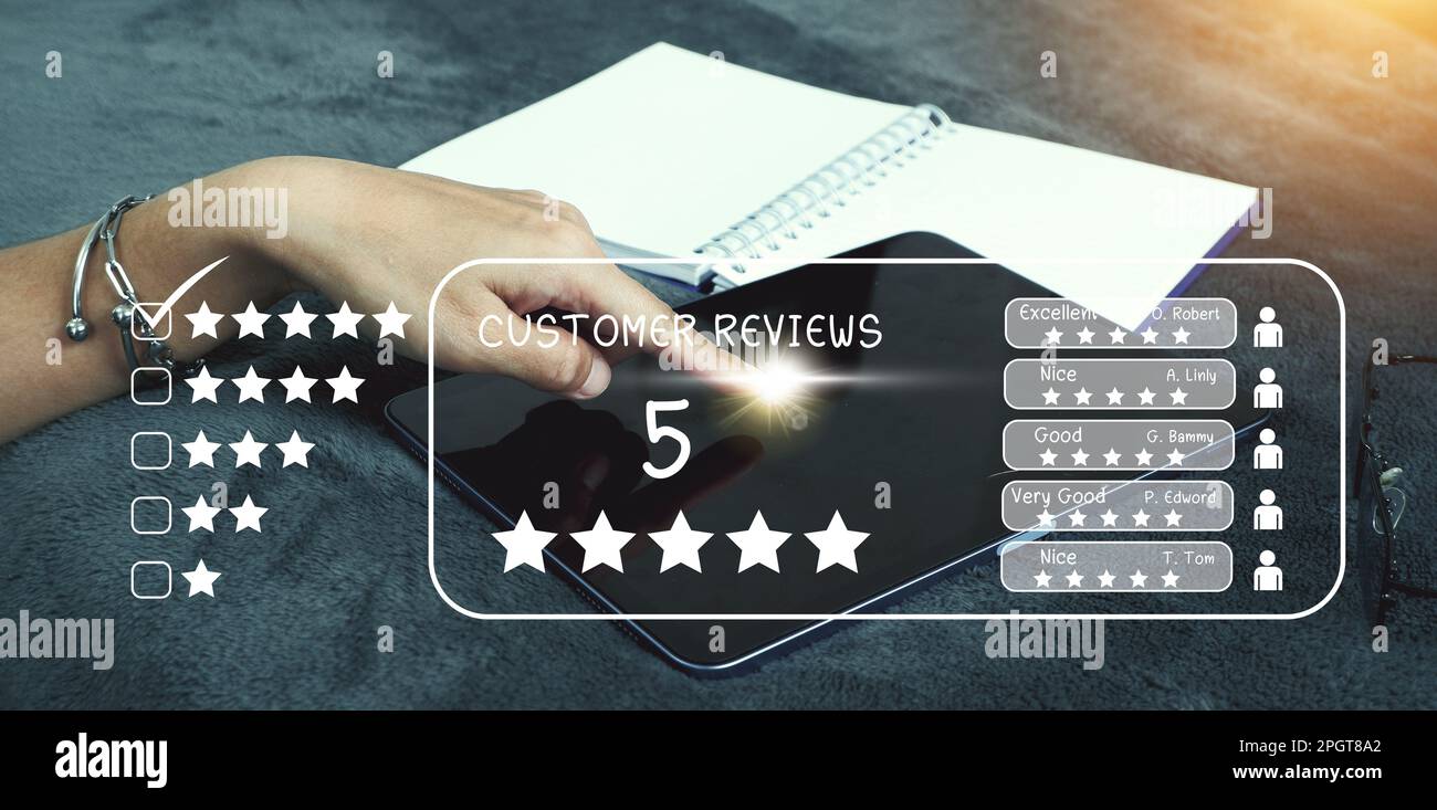 Users rate the service experience on the online application Concept ...