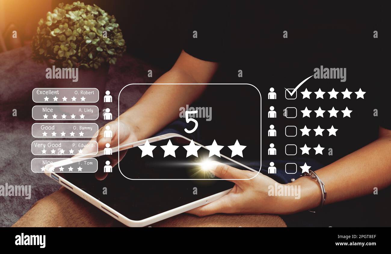Users rate the service experience on the online application Concept ...