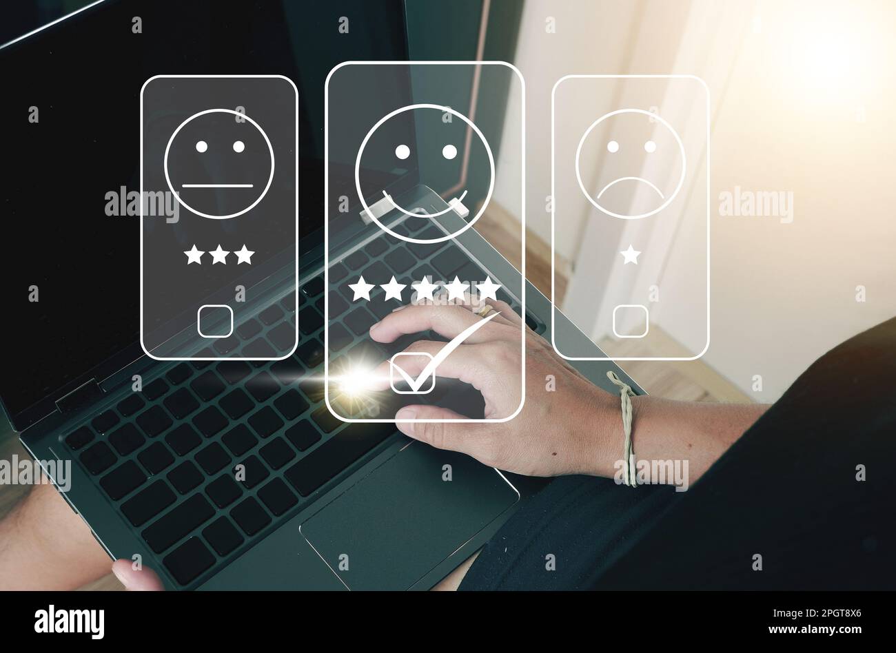 Users rate the service experience on the online application Concept ...