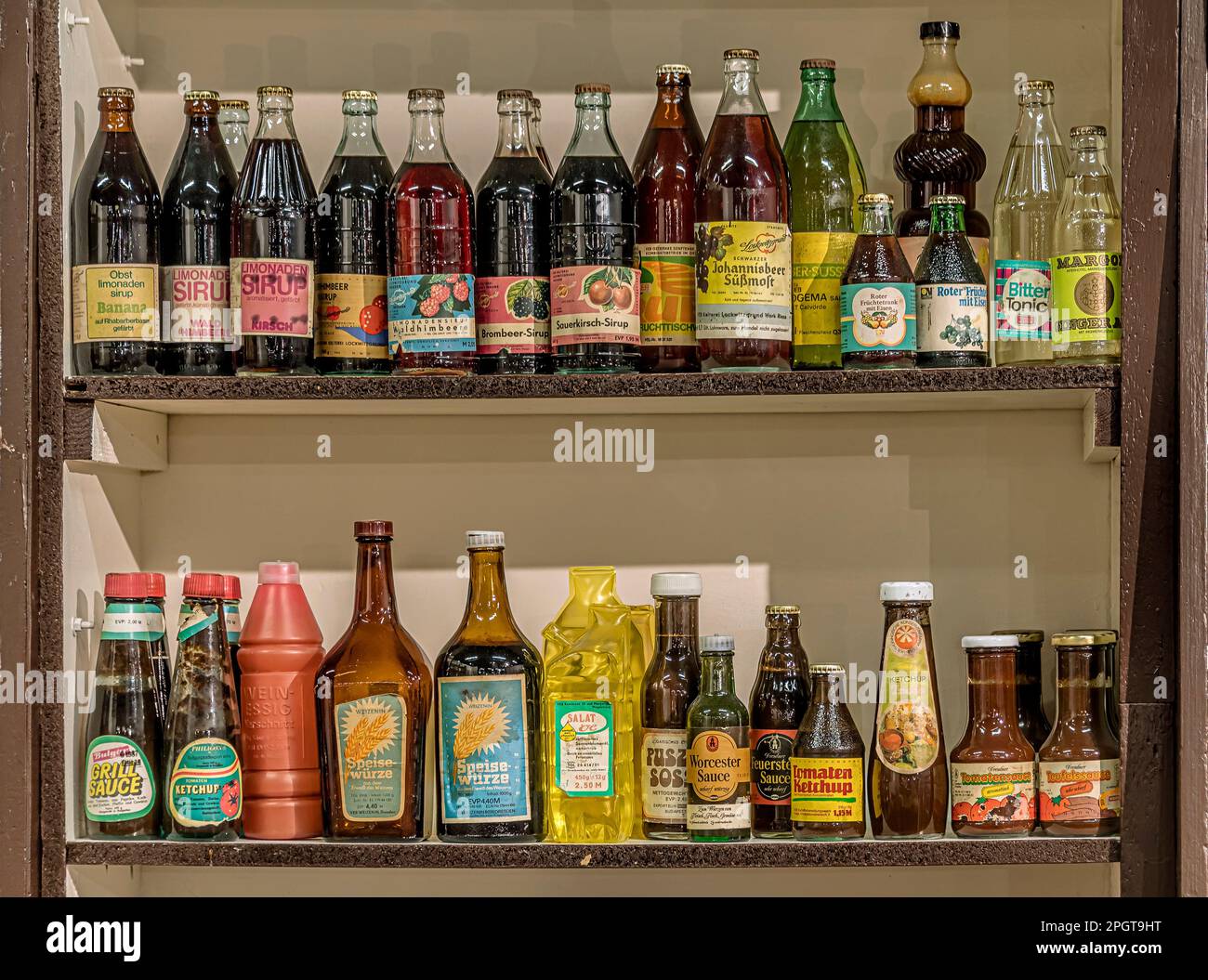 Spice and drinks cabinet in the museum "The World of the GDR" Dresden ...
