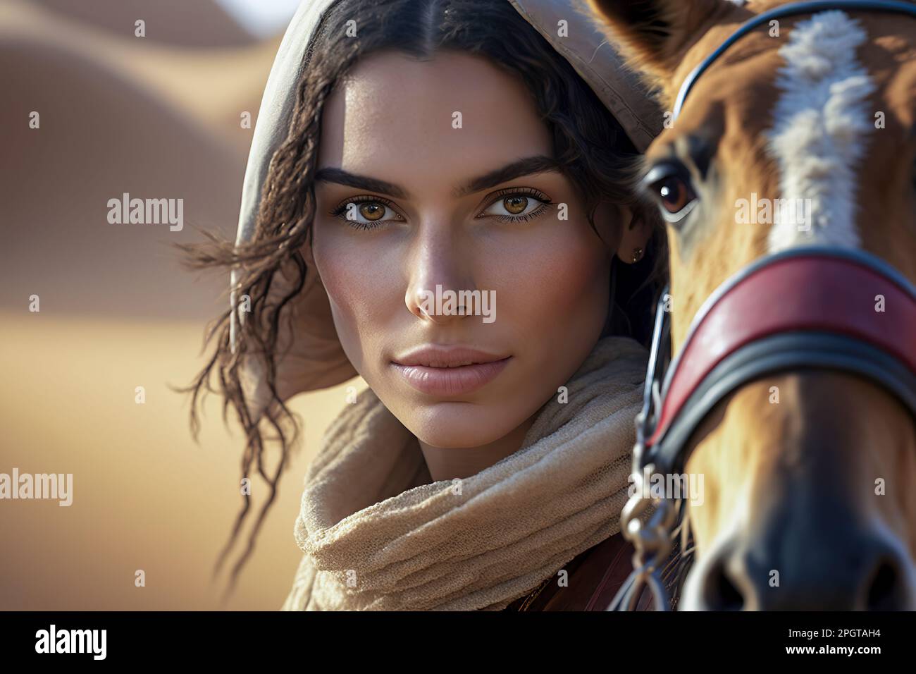 The Spirit Of Exploration How An Adventurous Woman Confronts The Challenges Of The Desert Stock