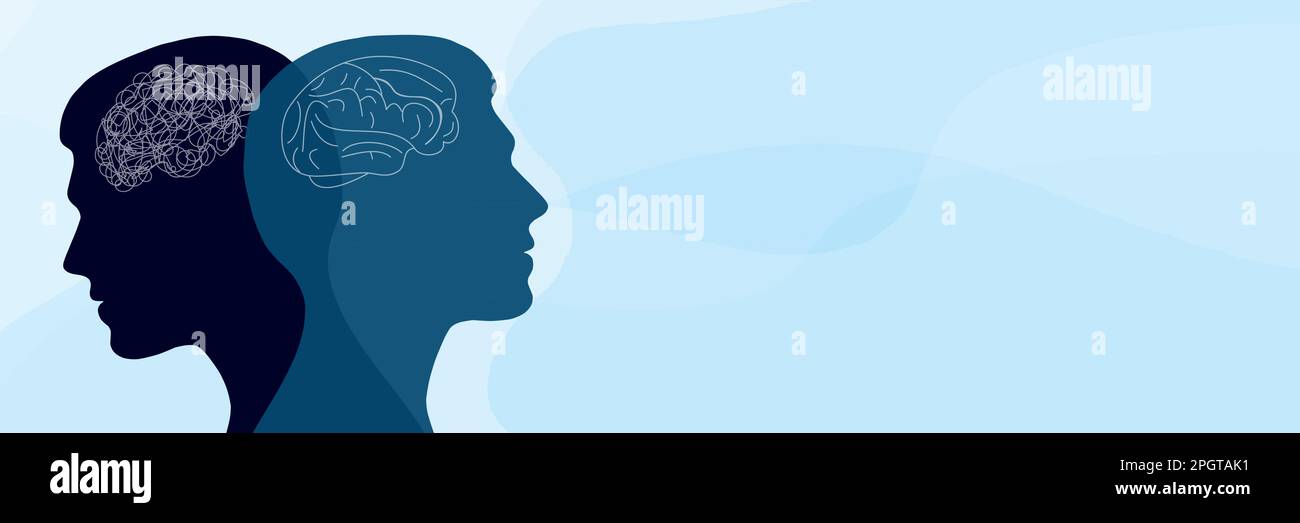 Metaphor bipolar disorder mind mental. Double face. Split personality ...