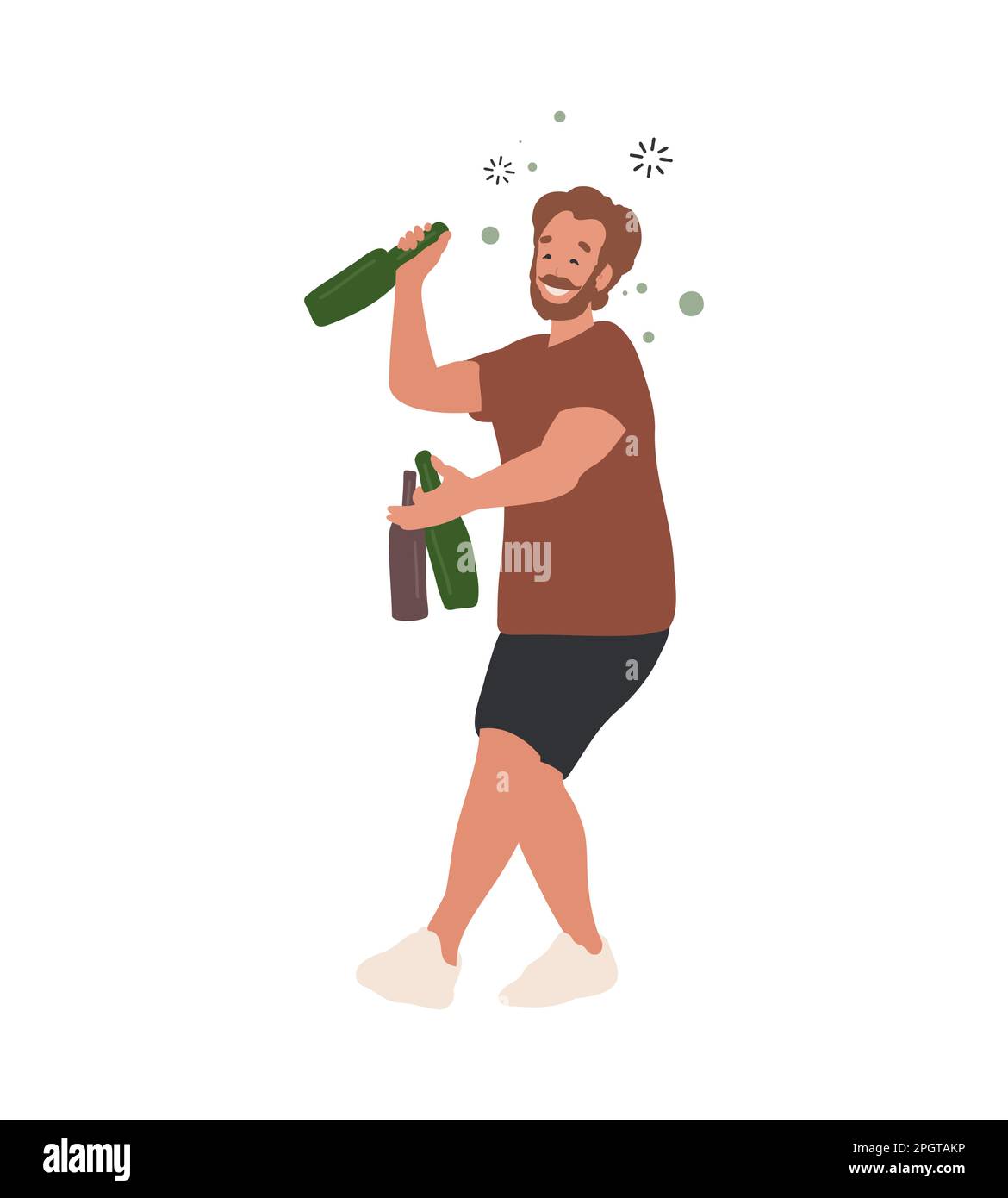Drunk man bottle wine dancing hi-res stock photography and images - Alamy