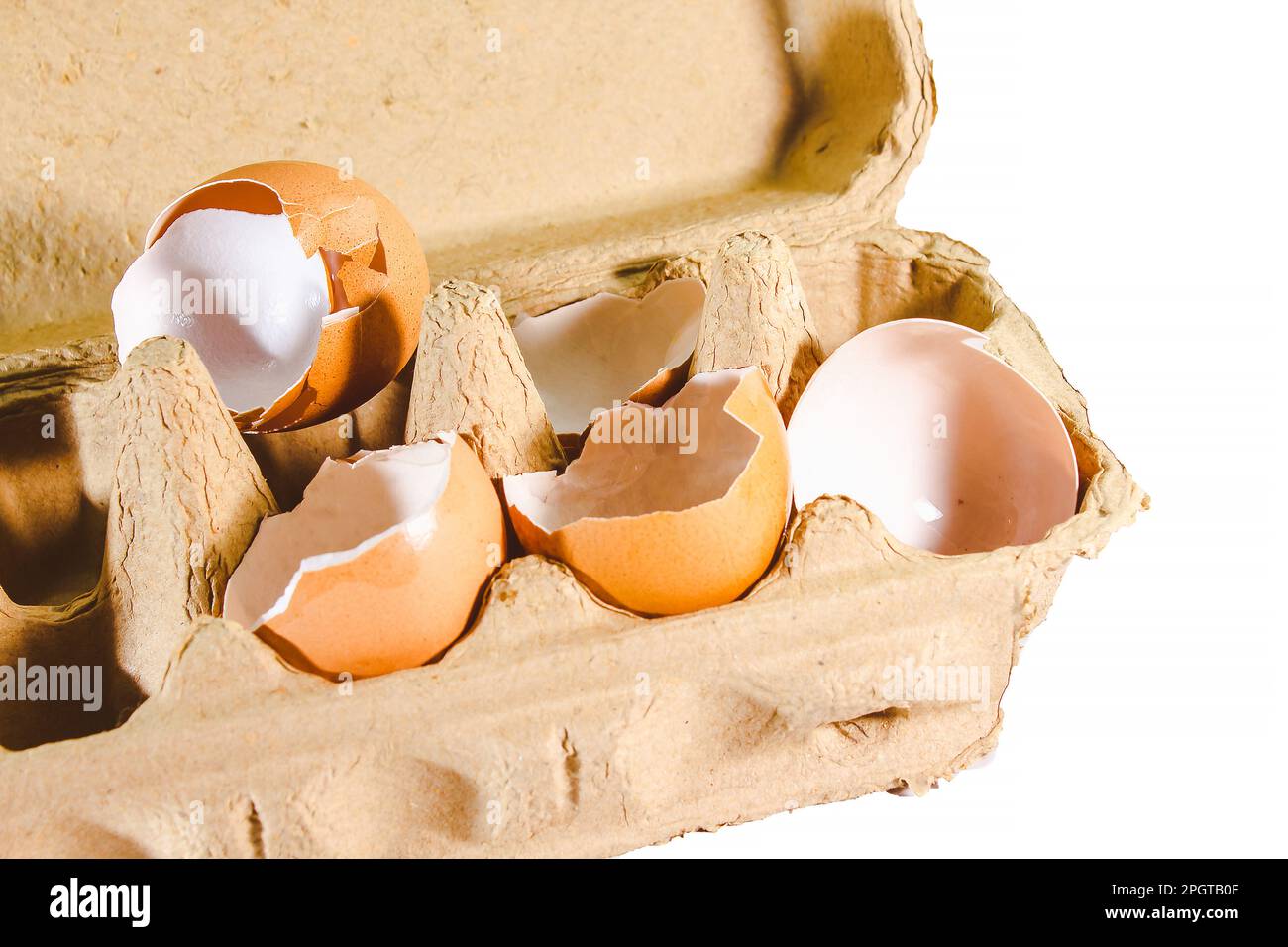 Broken egg isolated on white background, broken egg shell from impact ...