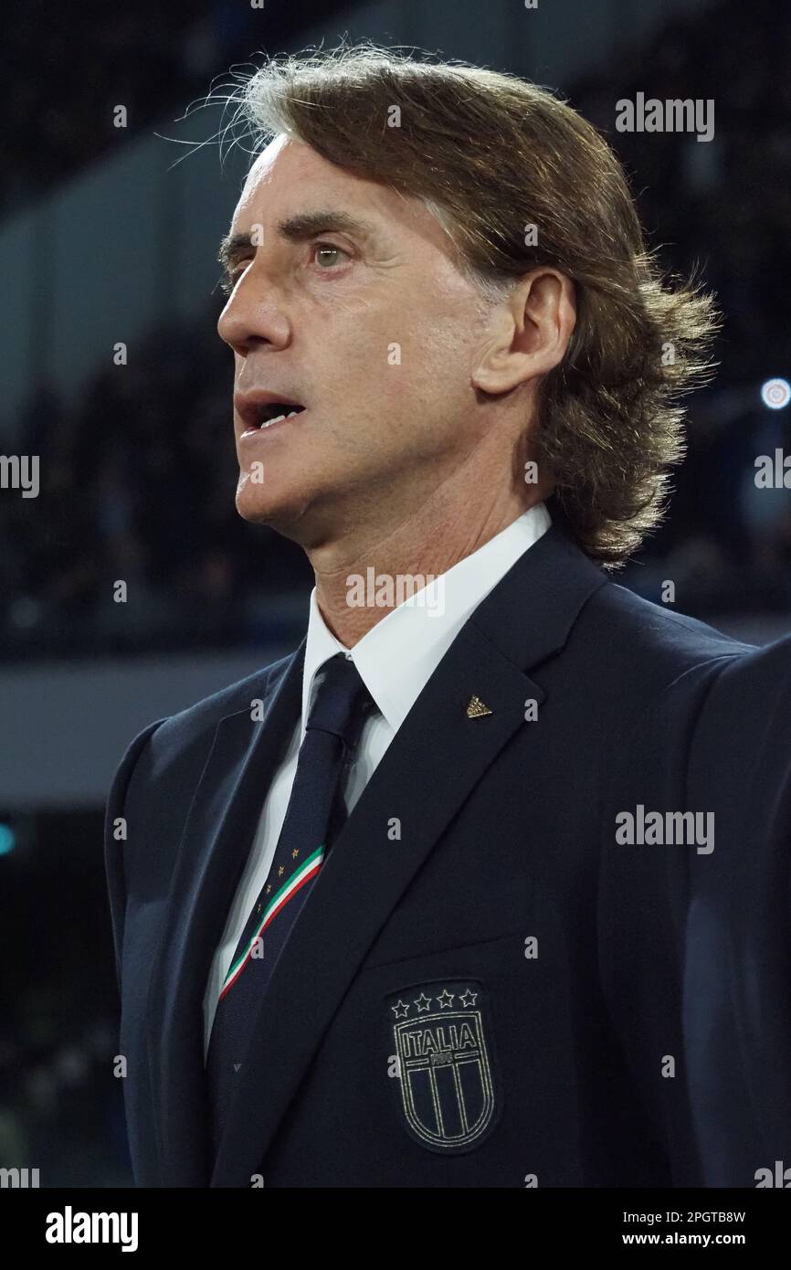 Roberto Mancini coach of Italy, during the qualifying match for Euro ...