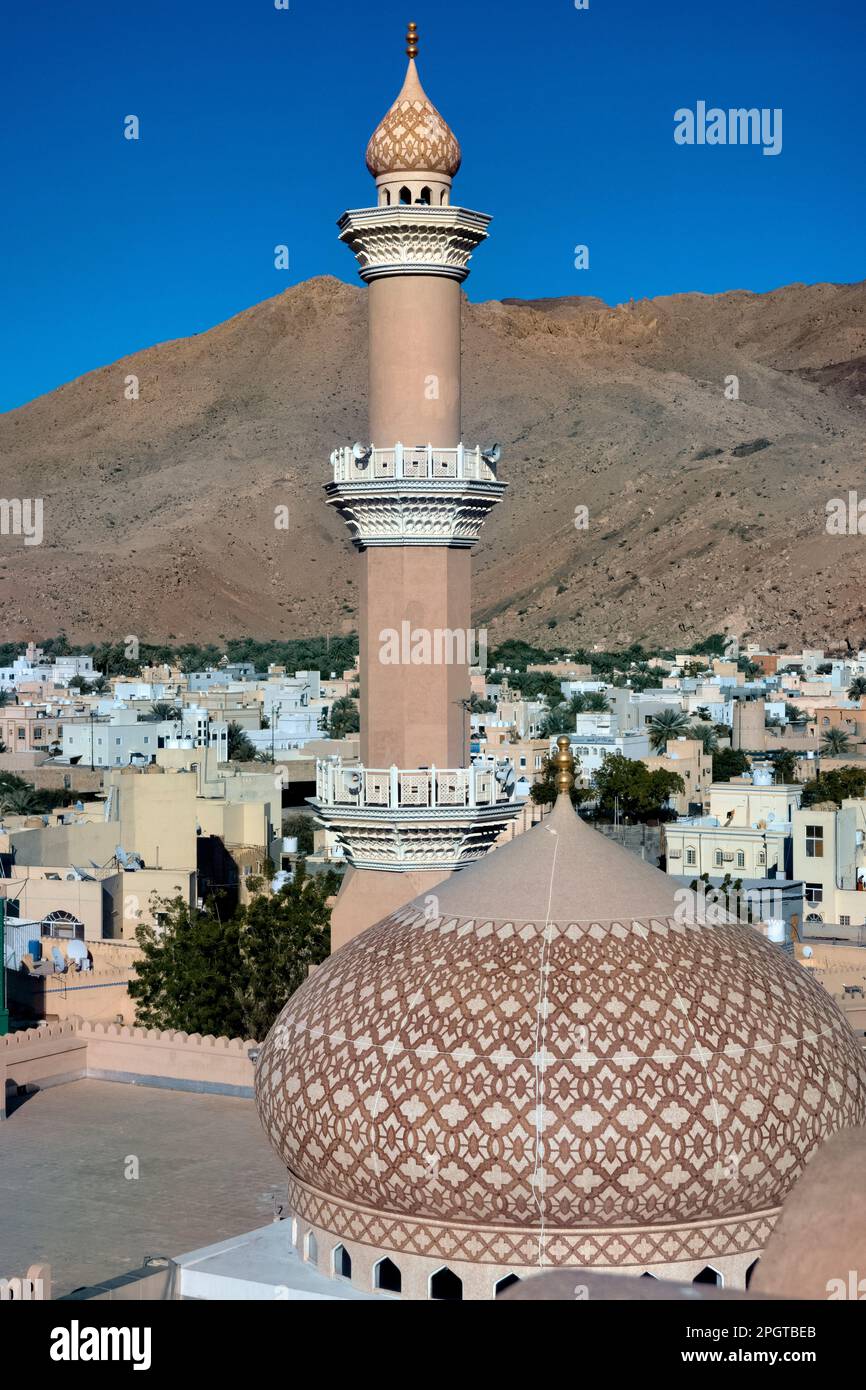 Sultan Qaboos Grand Mosque seen from the Nizwa Fort, Nizwa, Oman Stock ...